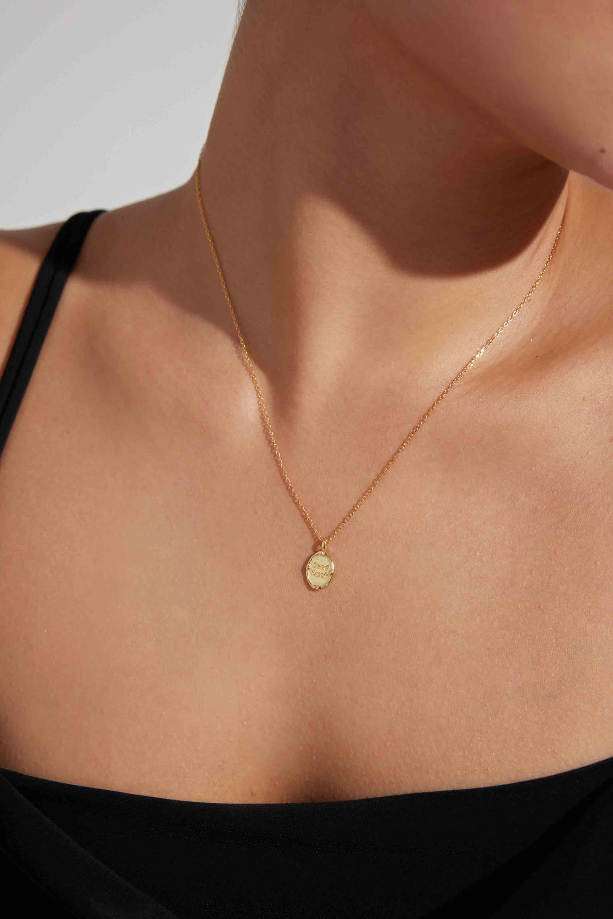 18K Gold Vermeil Good Luck Pendant Necklace – Kira LaLa
