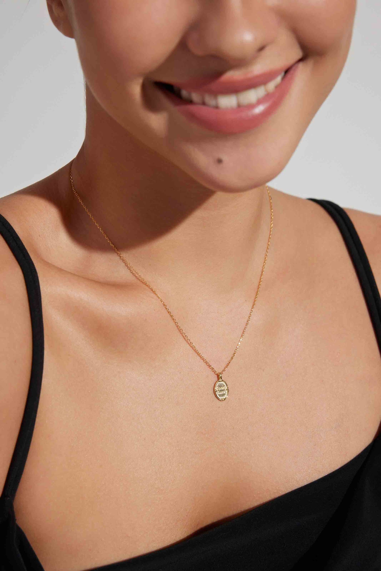 18K Gold Vermeil Good Luck Pendant Necklace – Kira LaLa