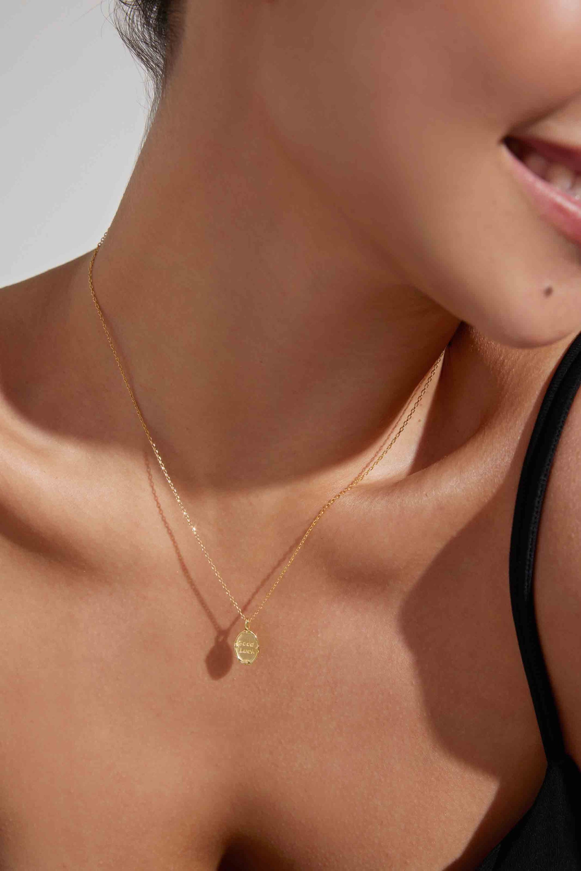 18K Gold Vermeil Good Luck Pendant Necklace – Kira LaLa